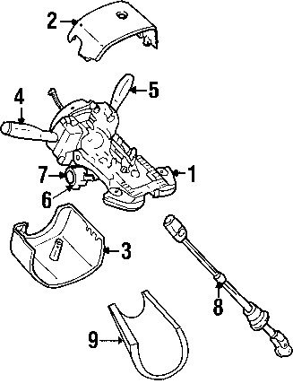 exploded view for the 1999 Jeep ZJ-Grand Cherokee tilt | Steering ...
